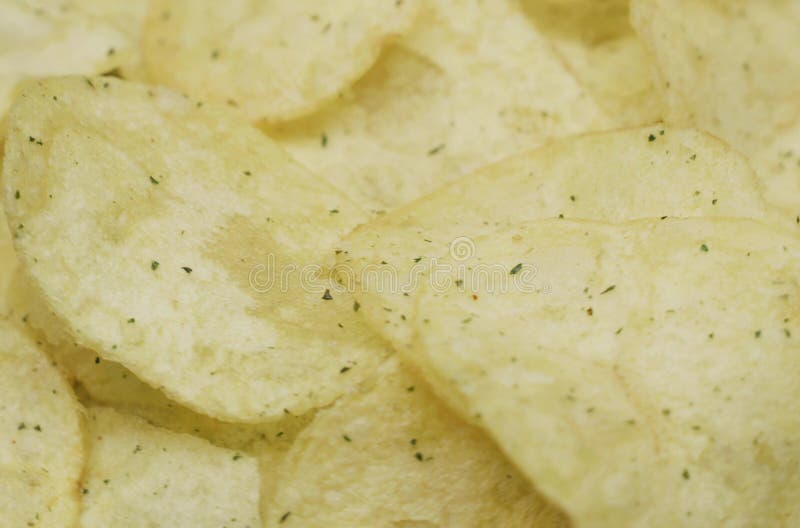 Potato Chips on a Rotating Surface. Close-up Stock Image - Image of ...