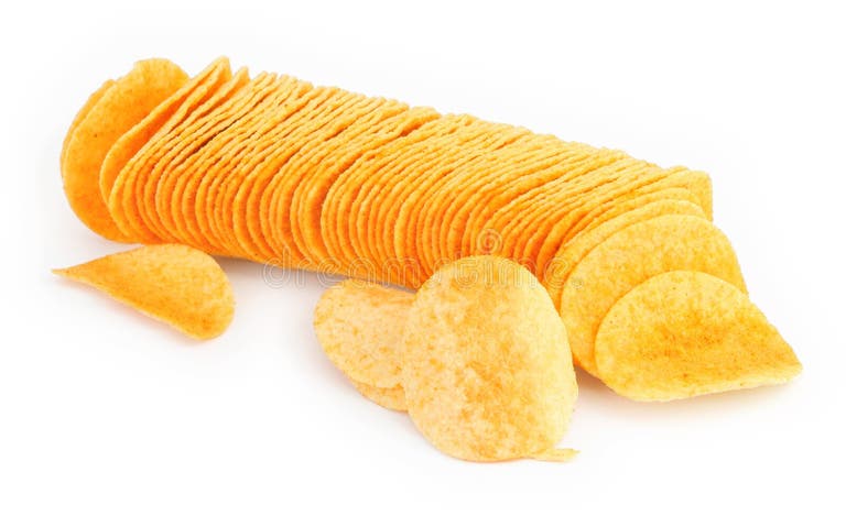 Potato chips in a row stock image. Image of close, slice - 3679947