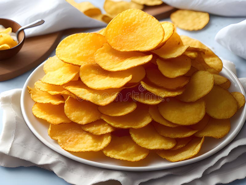 Potato Chips with Salt M Delicious Food, Ai Generated Stock ...
