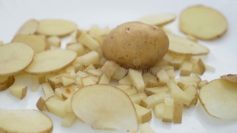 Potato spinning on a tray stock video. Video of spin - 219839999