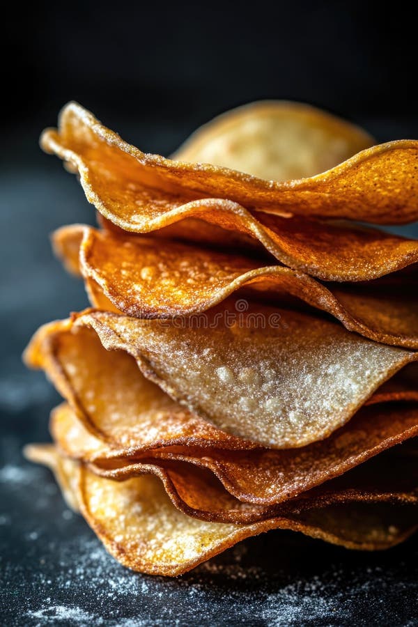 Potato Chips Stack stock image. Image of crunchy, kitchen - 374759823