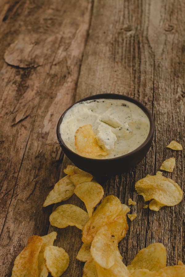 Potato chips on the table stock image. Image of delicious - 46098765
