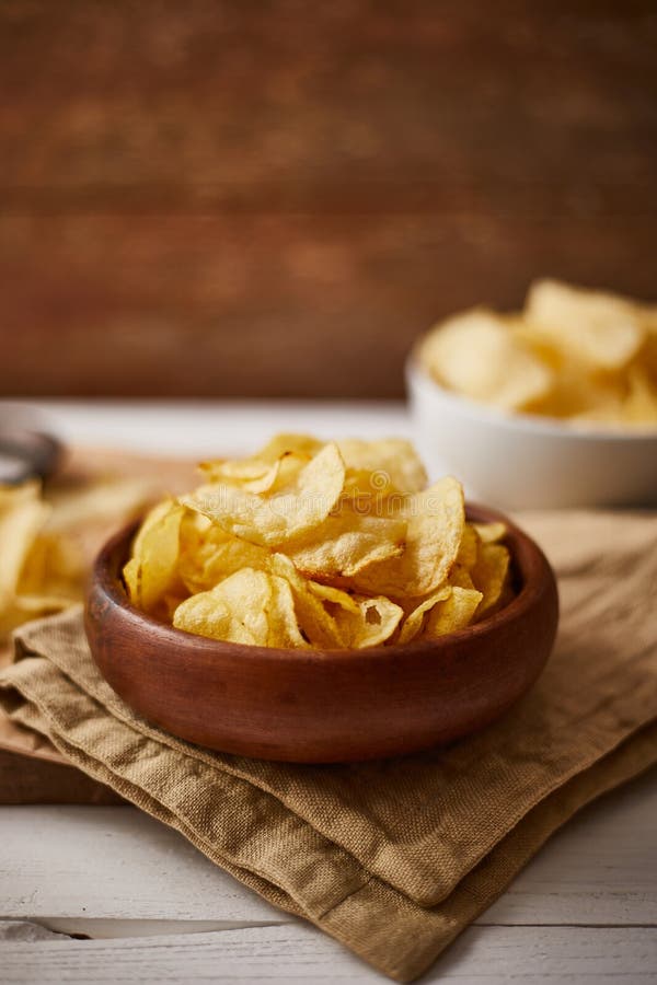 Potato Chips for a Tasty Snack Break Stock Photo - Image of fatty ...