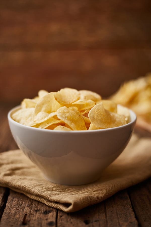 Potato Chips for a Tasty Snack Break Stock Image - Image of yellow ...