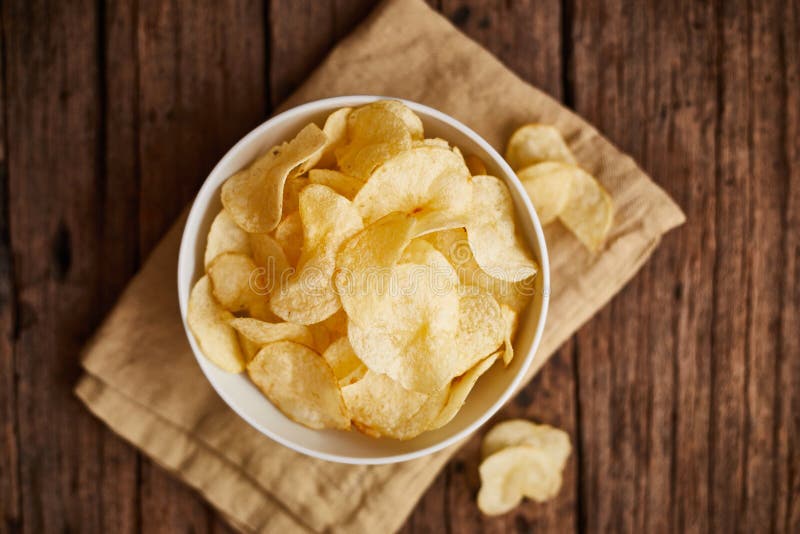 Potato Chips for a Tasty Snack Break Stock Image - Image of chip, thin ...