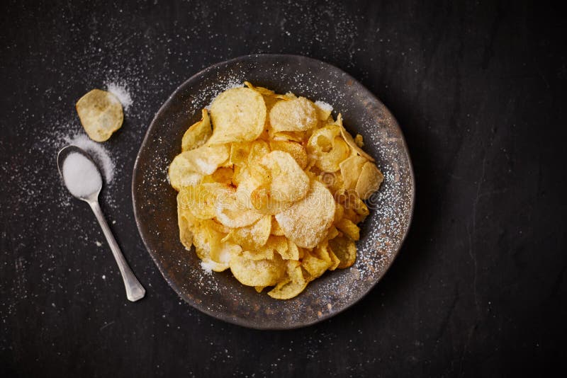 Potato Chips for a Tasty Snack Break Stock Image - Image of fatty ...