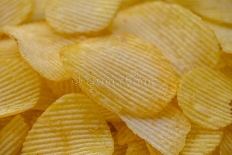 Potato Chips Texture Background Flat Overhead View 1 Stock Photo ...