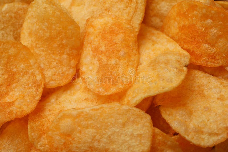 Potato Chips Textured Background, Closeup Stock Image - Image of close ...