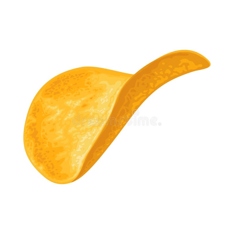 Potato Chips. Vector Color Realistic Illustration. Hand Drawn Design ...