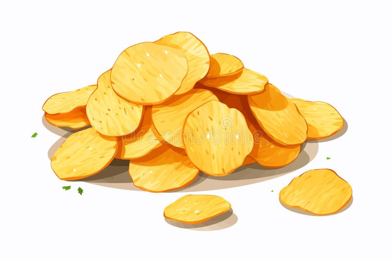 Potato Chips Vector Flat Minimalistic Isolated Illustration Stock ...