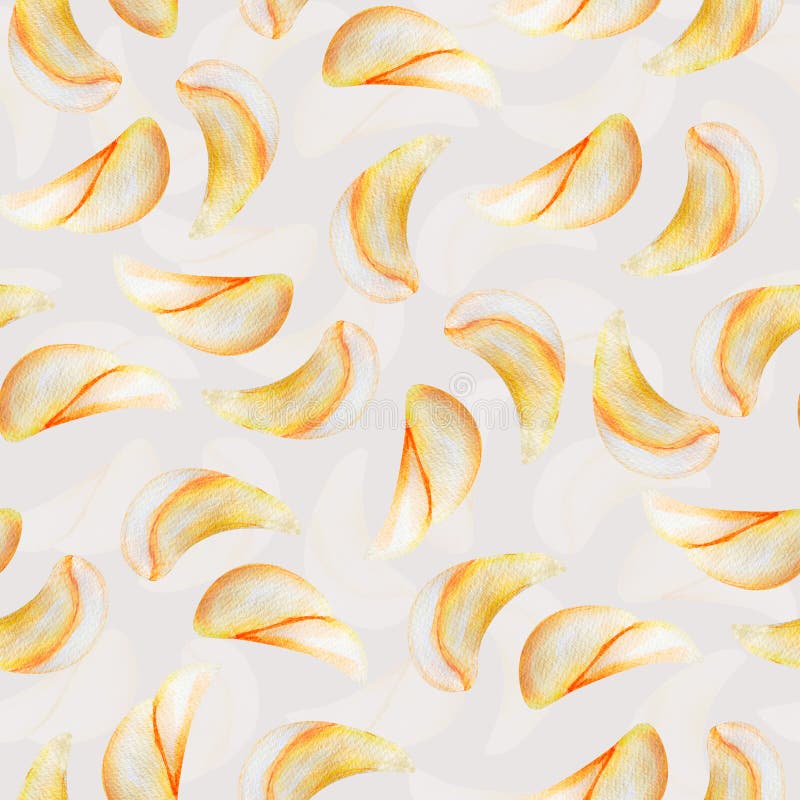 Potato Chips Watercolor Seamless Pattern Stock Illustration ...