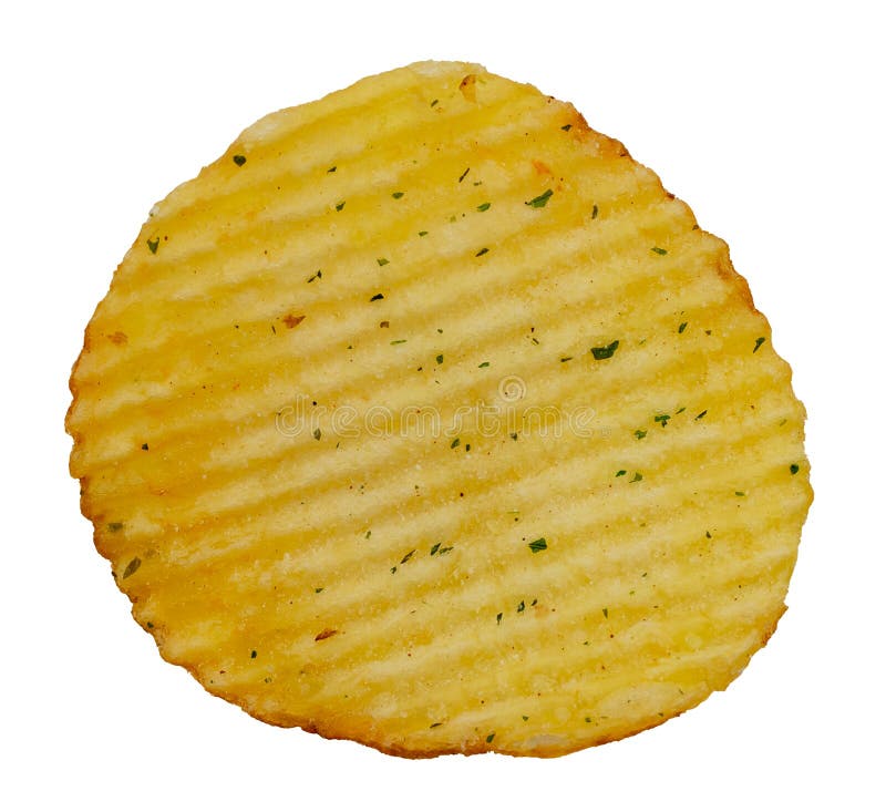 Potato Chips on a White Background. View from Above. One Piece of Chips ...