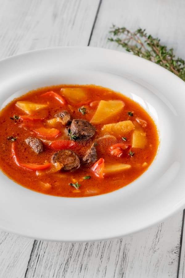 Potato chorizo stew stock photo. Image of sausage, patatas - 265834190