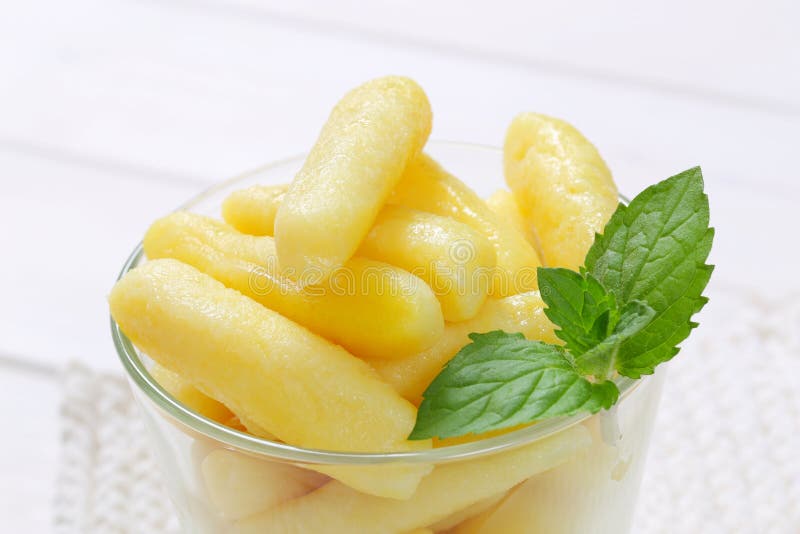 Potato cones or gnocci stock photo. Image of boiled, oval - 95468568