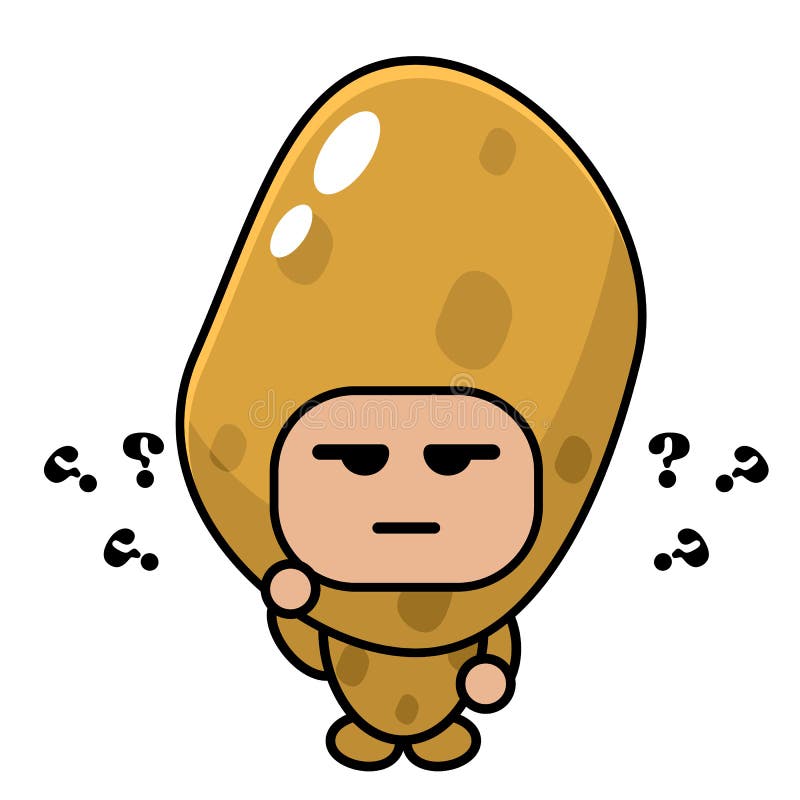 Potato Costume Mascot Confused Expression Stock Vector - Illustration ...