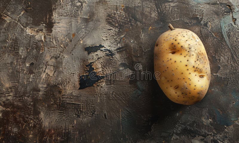 Potato on a Dark Textured Background. Copy Space Stock Image - Image of ...