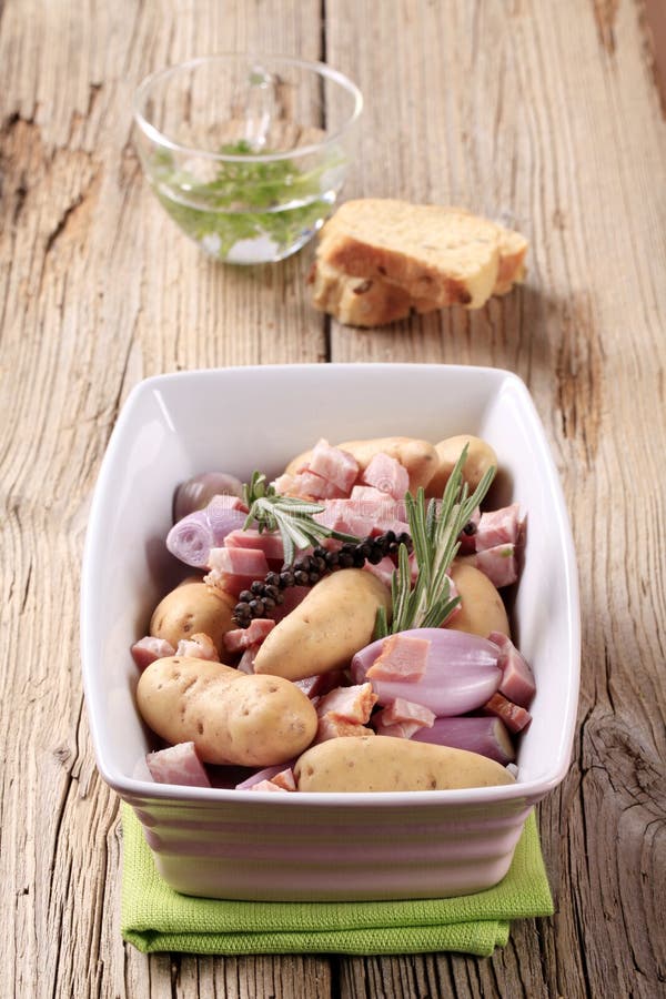 Potato dish stock image. Image of closeup, rosemary, meat - 21743367