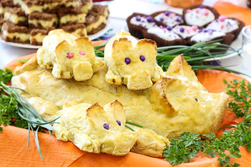 Potato Dish in the Form of Piglets Stock Image - Image of potatoes ...