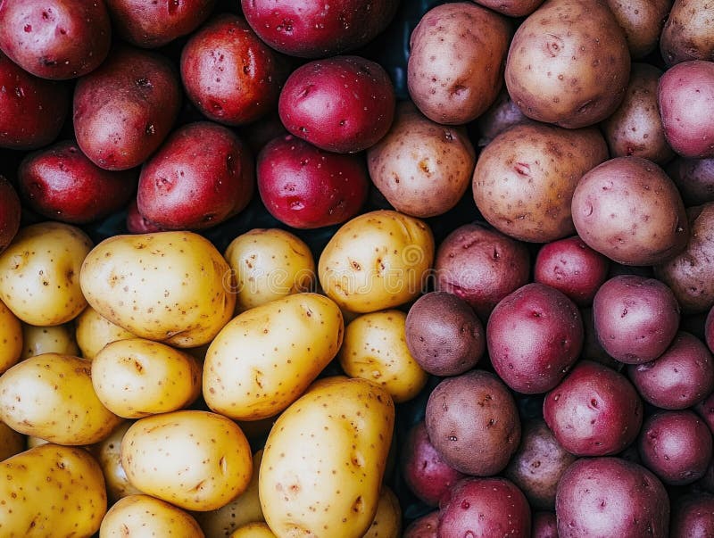 Potato Display at the Market. Stock Image - Image of vibrant, organic ...