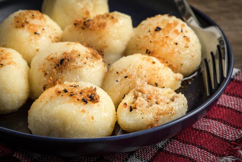 Potato Dumplings with Meat. Stock Image - Image of onion, potato: 101449667