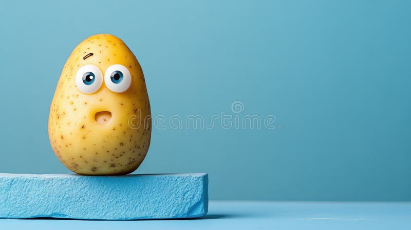 A Potato with Eyes and a Mouth Made Out of Clay, AI Stock Image - Image ...