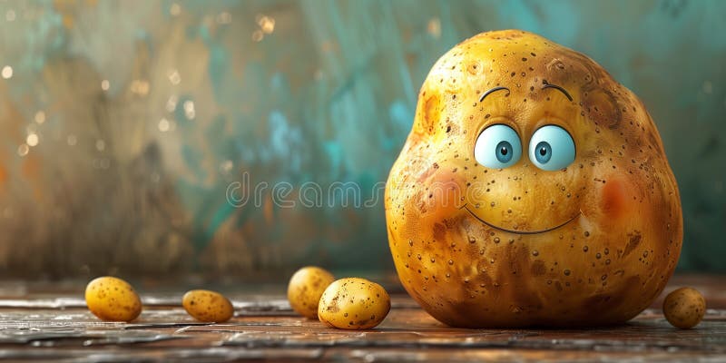 A Potato with Eyes and a Smile on Its Face Stock Image - Image of brown ...