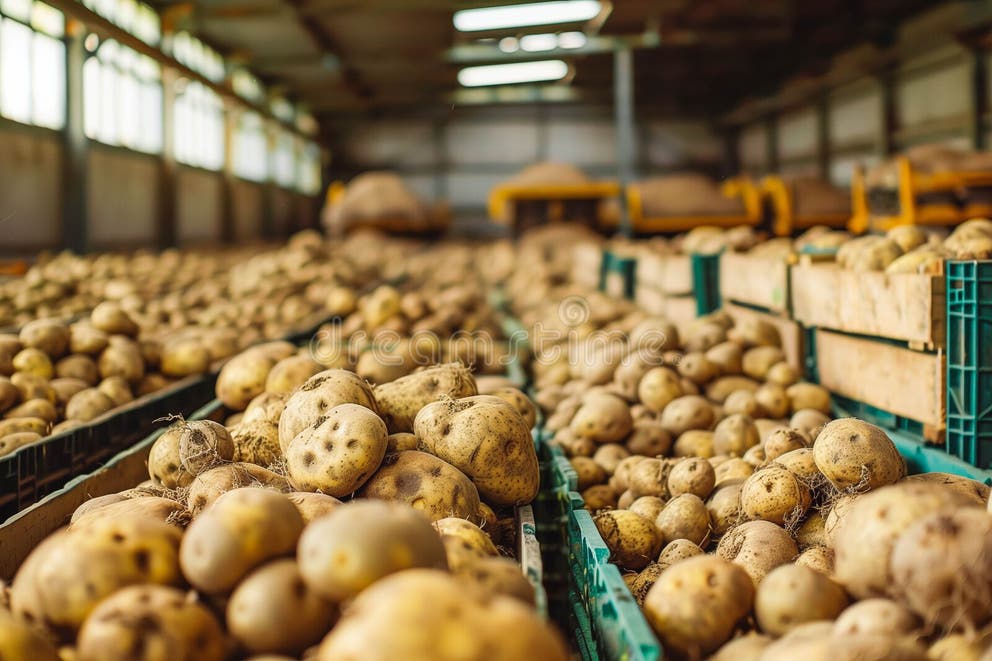 Potato Farm, Grows Potatoes for Consumption and Processing Stock Illustration - Illustration of ...