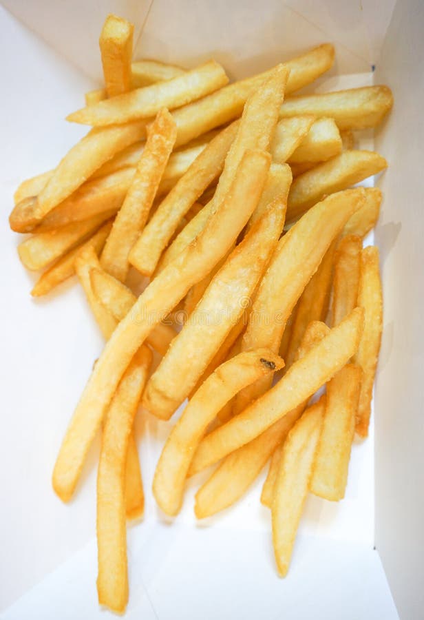 Potato fried in white box stock image. Image of diner - 194538635