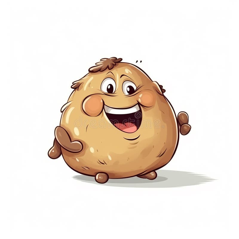 Potato Fun: a Playful Spud with a Joyful Smile. Generated AI. Stock ...