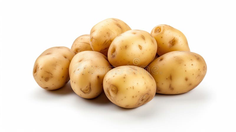 Potato Group and Half Potatoes Isolated on White Background. Generative ...