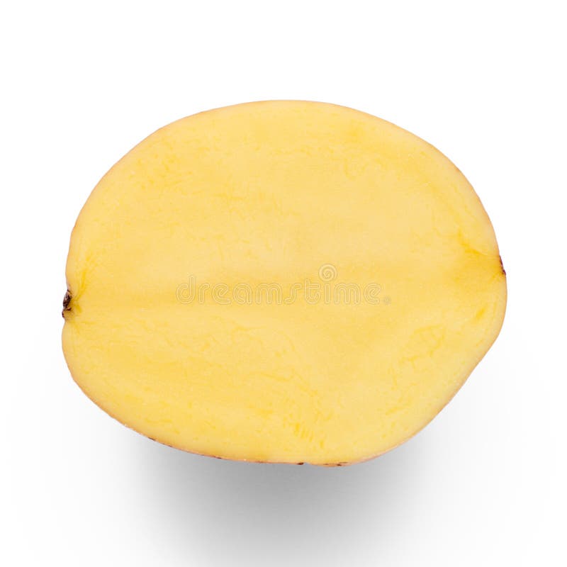 Potato Cut in Half, Washed and with Skin. Isolated on White Background ...