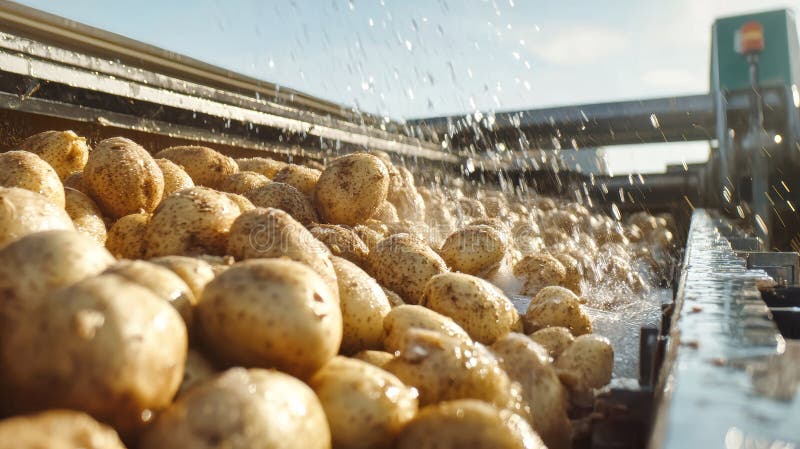Potato Harvesting and Processing with a Fruit Packing Machine Loading ...
