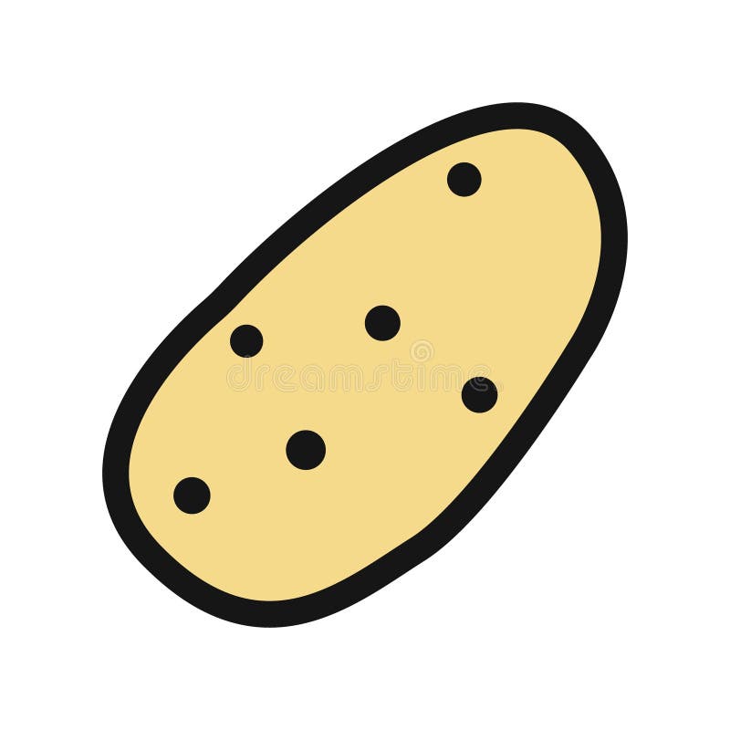 Potato Icon Black Line Art Vector Stock Vector - Illustration of ...