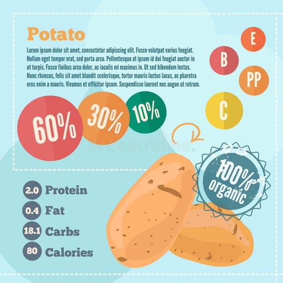 Potato Infographics and Vitamins in a Flat Style Stock Vector ...