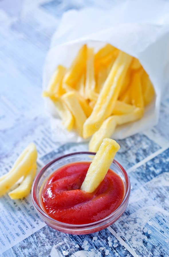 Potato with ketchup stock photo. Image of cone, sauce - 42319506