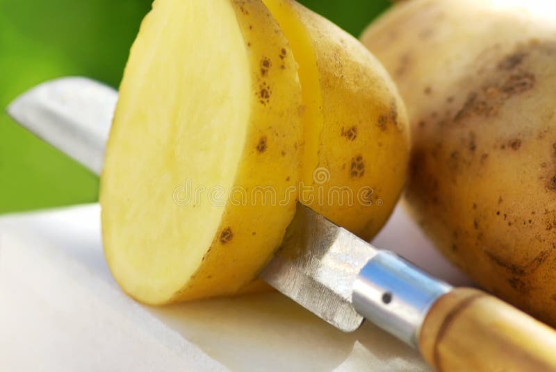 Potato and knife stock image. Image of component, diet - 20642705