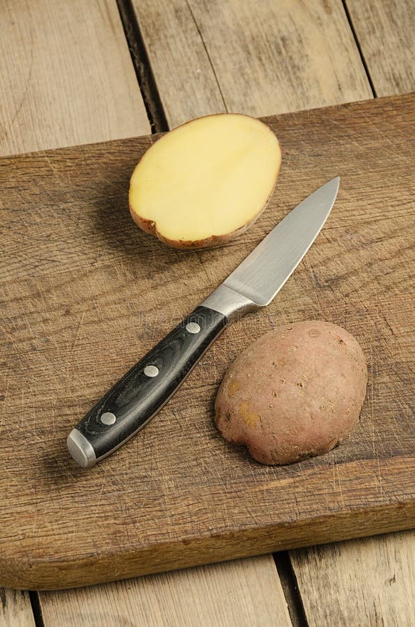 Potato. Natural Food and Knife. Stock Image - Image of organic, food ...