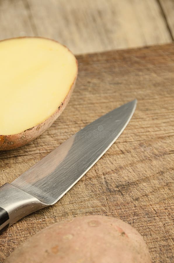 Potato. Natural Food and Knife. Stock Image - Image of harvest, stuffed ...