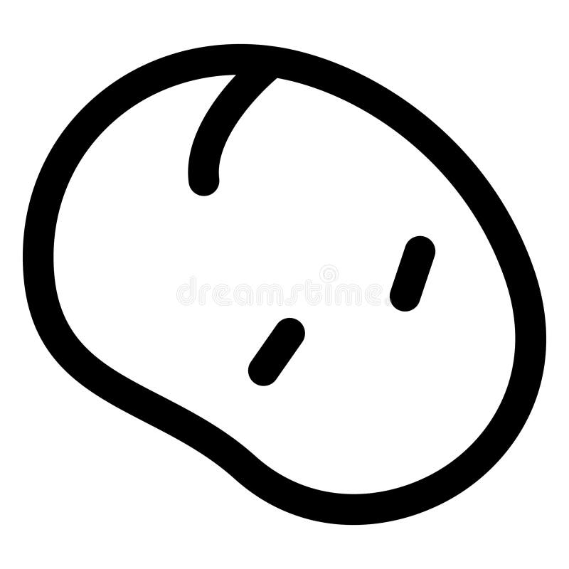 Potato Outline Bold Vector Icon Which Can Be Easily Modified or Edited ...