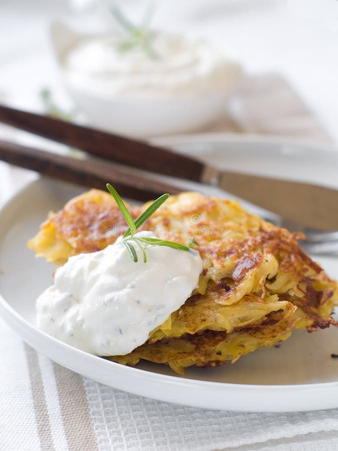 Potato pancake stock photo. Image of potato, herb, gold - 33012622