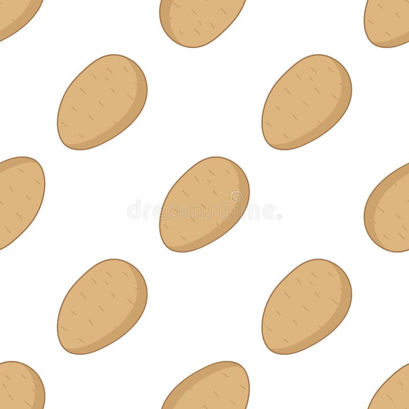 Potato Pattern in the Flat Style on a White Background Stock Vector ...