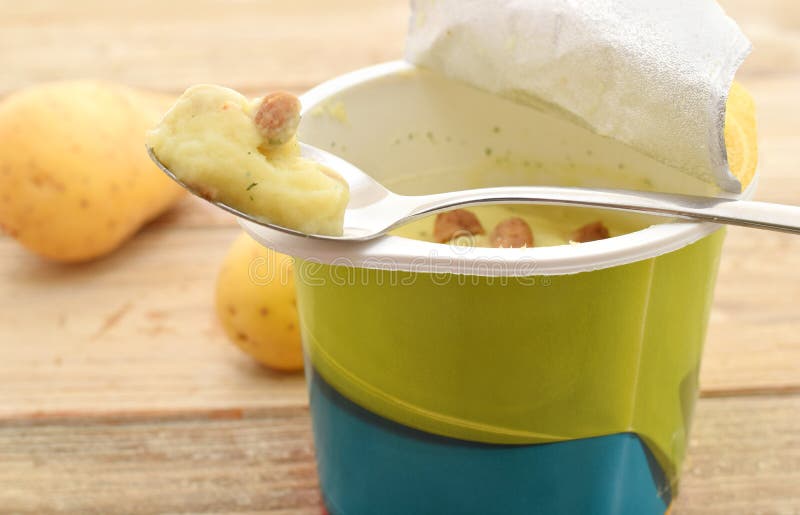 Potato puree to go in bowl stock photo. Image of dish - 173569648