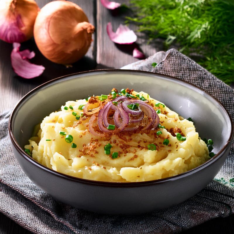 Potato puree, AI generated stock illustration. Illustration of potatoes ...