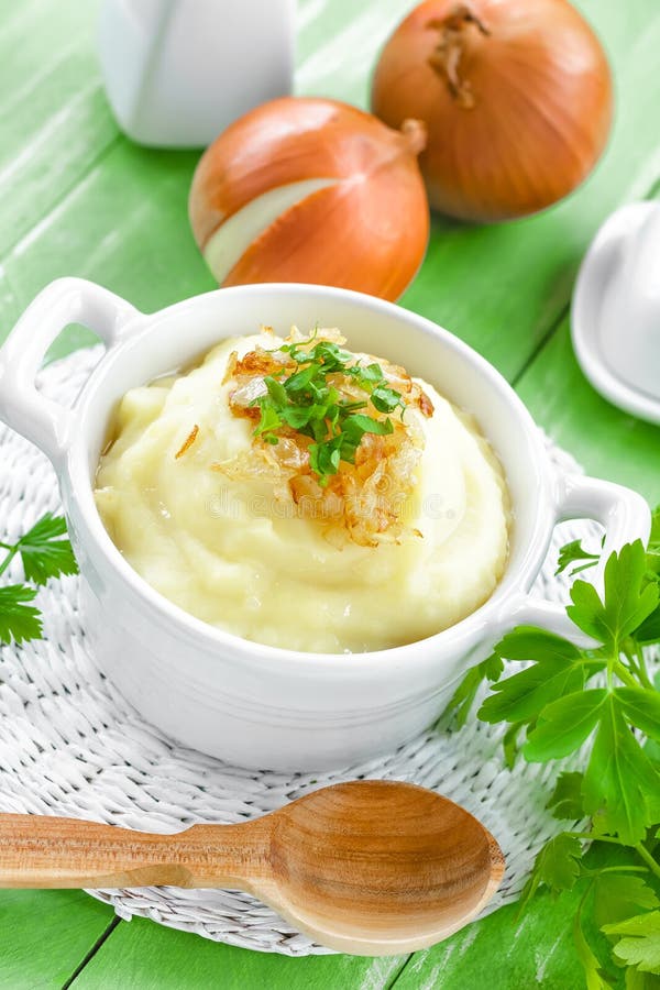 Potato puree stock photo. Image of onion, detail, meal - 42969402