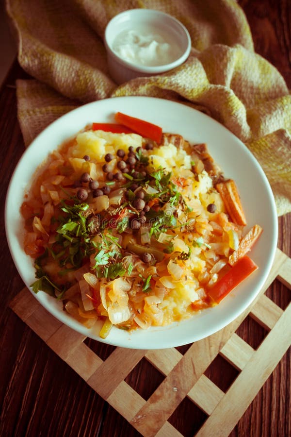 Potato puree and meat stock photo. Image of hearty, potato - 77024026