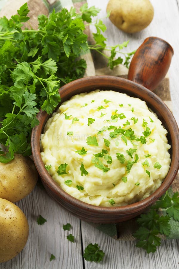 Potato puree stock image. Image of herbs, food, healthy - 46757127