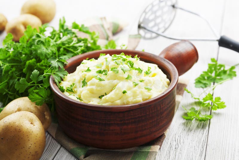 Potato puree stock photo. Image of appetizing, garnish - 47385392