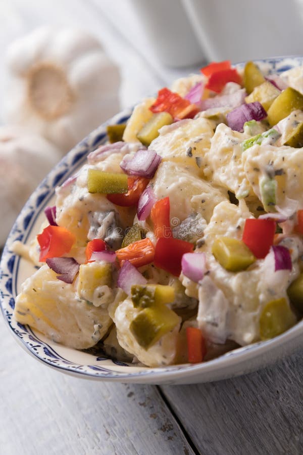 Potato Salad with Mayonnaise Dressing Stock Image - Image of german ...