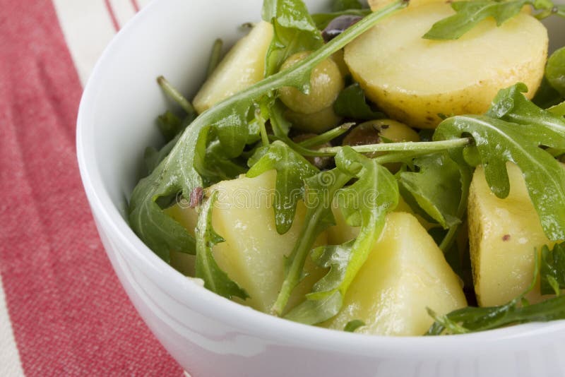 Potato Salad with Rucola stock image. Image of cooked - 13160561
