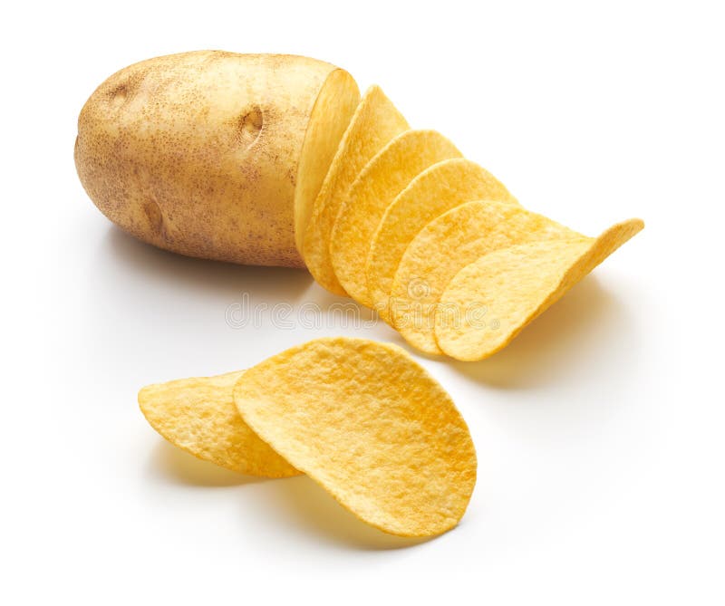 Potato Slice into Potato Chips Stock Image - Image of golden, vegetable ...